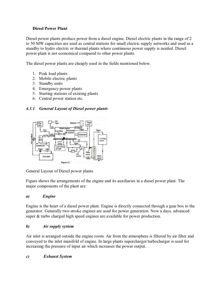 Diesel Power Plant Overview | PDF