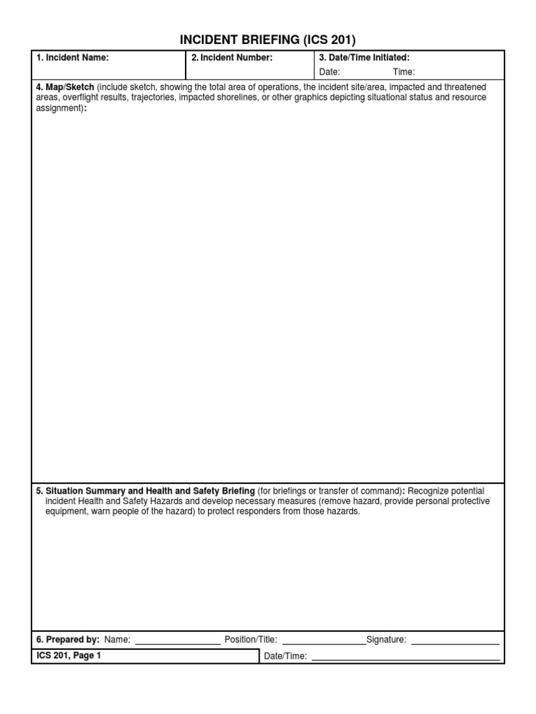 Ics Form 201, Incident Briefing (v3) | PDF | Incident Command System ...