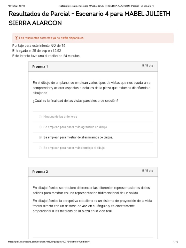 Dibujo Técnico - Parcial - Escenario 4 | Descargar gratis PDF | Dibujo técnico | Dibujo