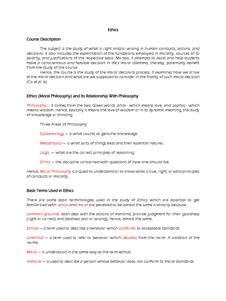 Ethics | PDF | Morality | Applied Philosophy