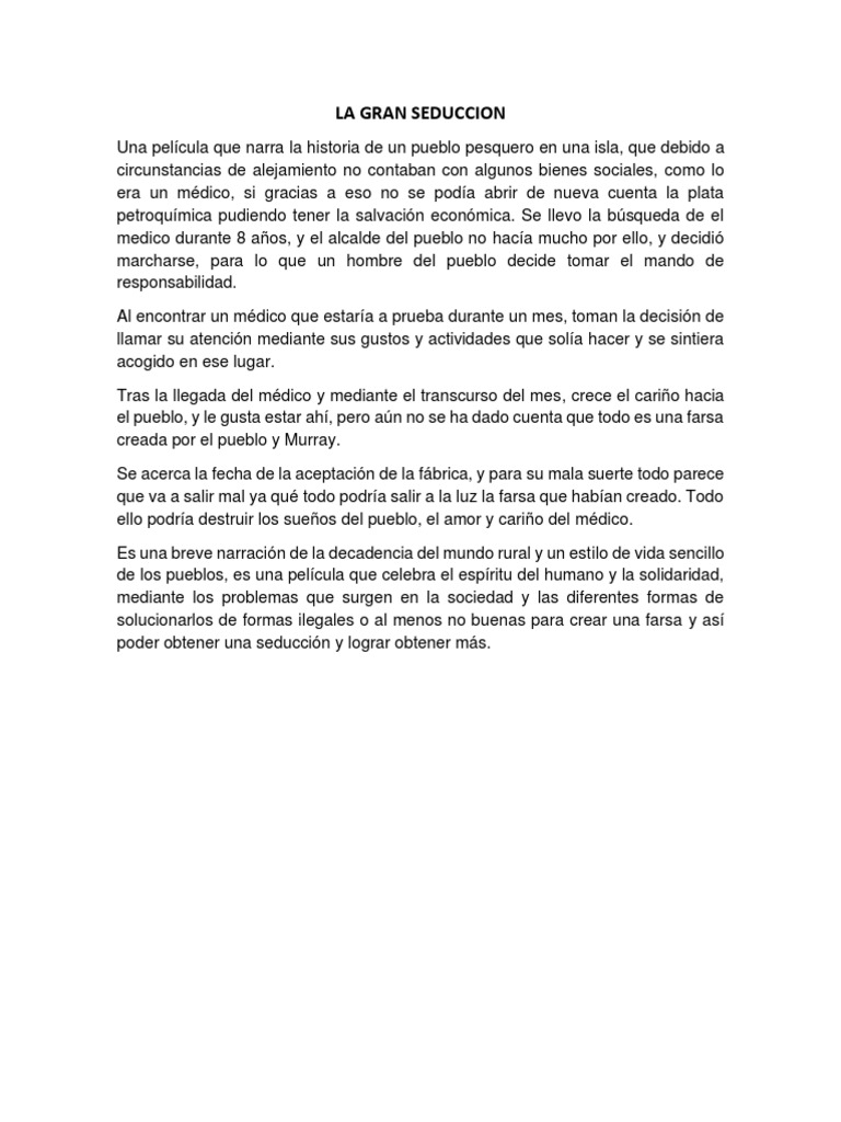 La Gran Seduccion | PDF | Viajes y turismo