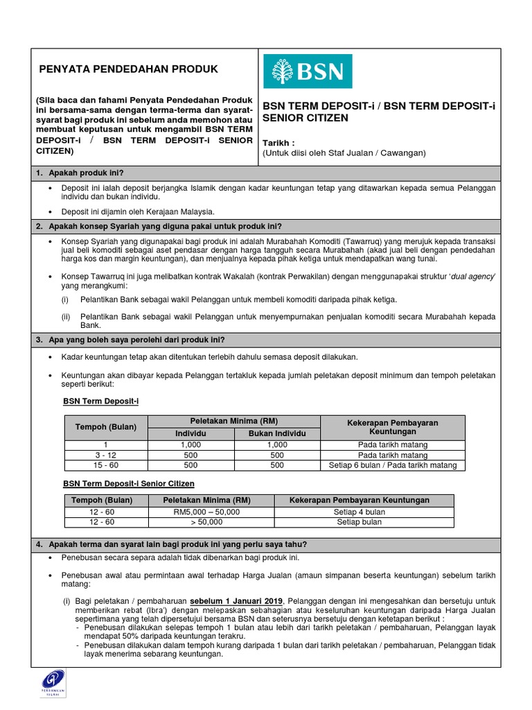 BSN TERM DEPOSIT-i | PDF
