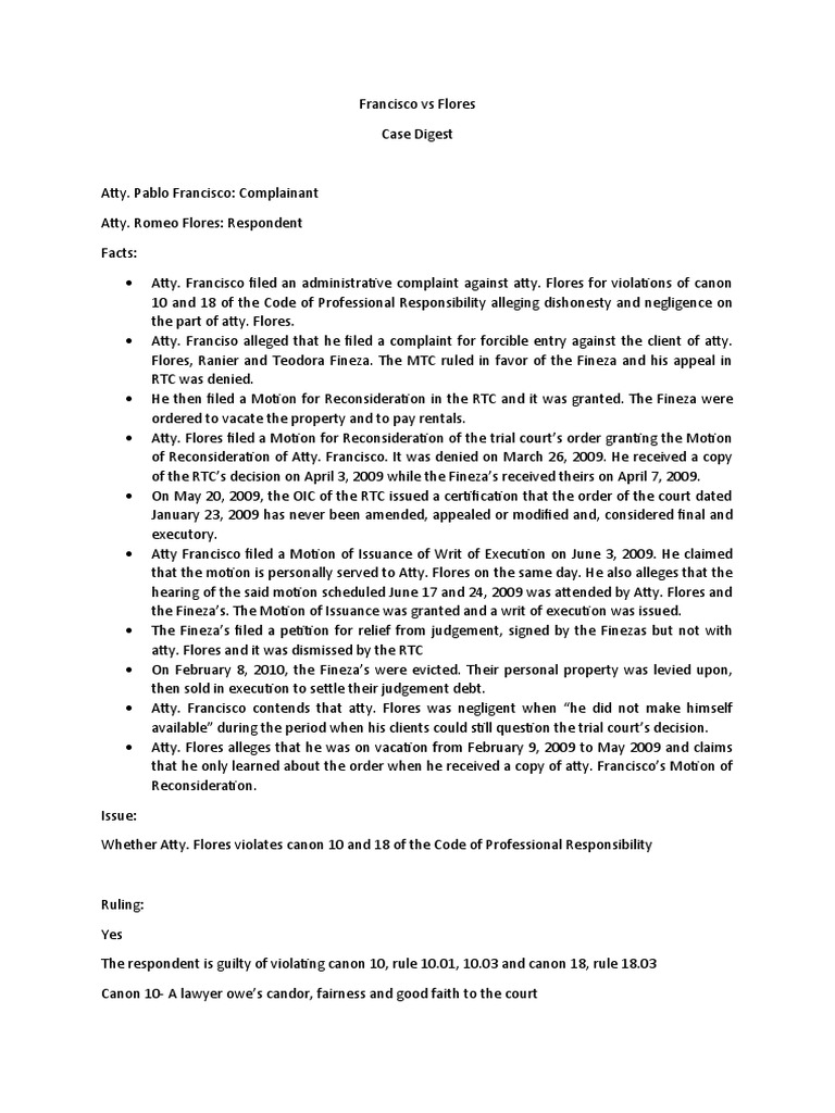 Atty. Flores' Suspension for Negligence | PDF | Judgment (Law) | Complaint