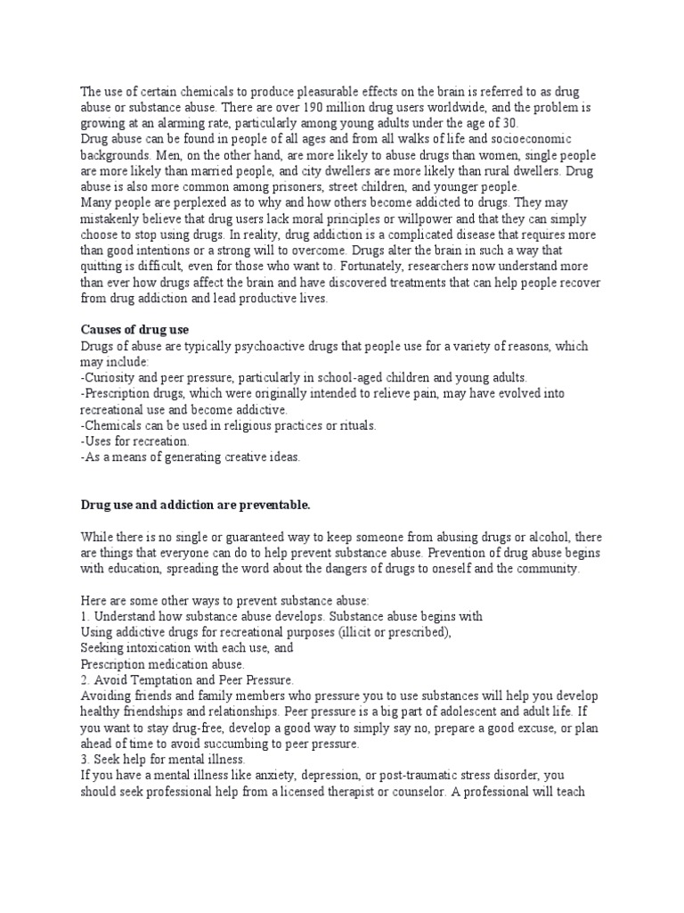 Prevention of Drug Abuse | PDF | Substance Abuse | Drugs