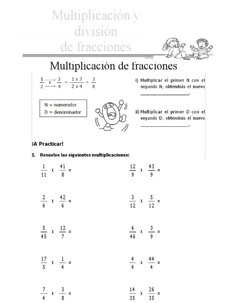 Multiplicación de Fracciones | PDF