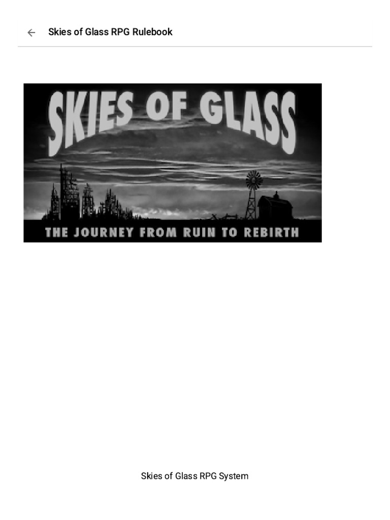 Skies of Glass RPG Rulebook | PDF | Role Playing Games