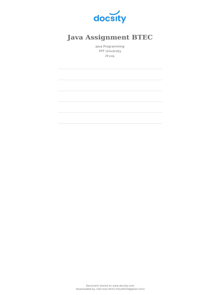 Docsity Java Assignment Btec Pdf Use Case Constructor Object Oriented Programming