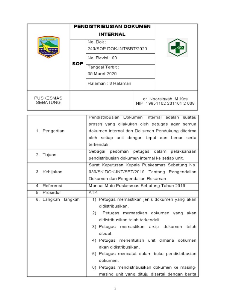 Prosedur Pendistribusian Dokumen Internal | PDF