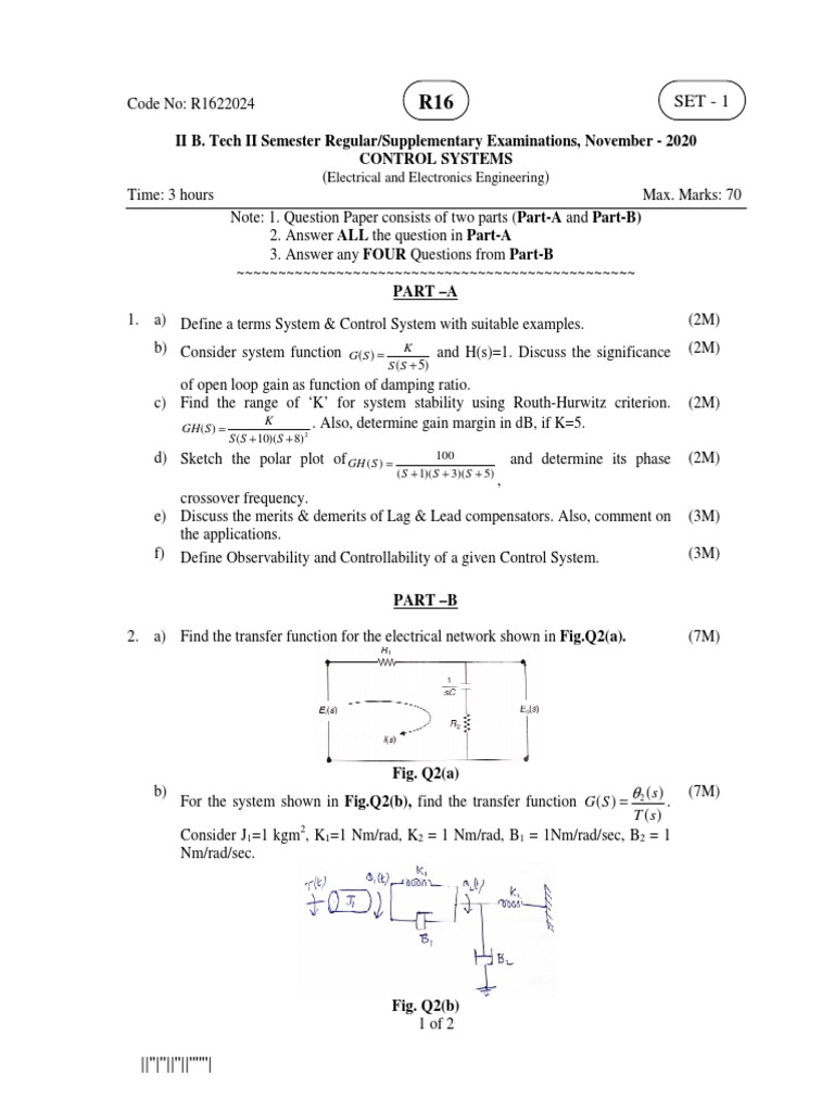 Control Systems Eee Nov 2020 | PDF | Concrete | Materials
