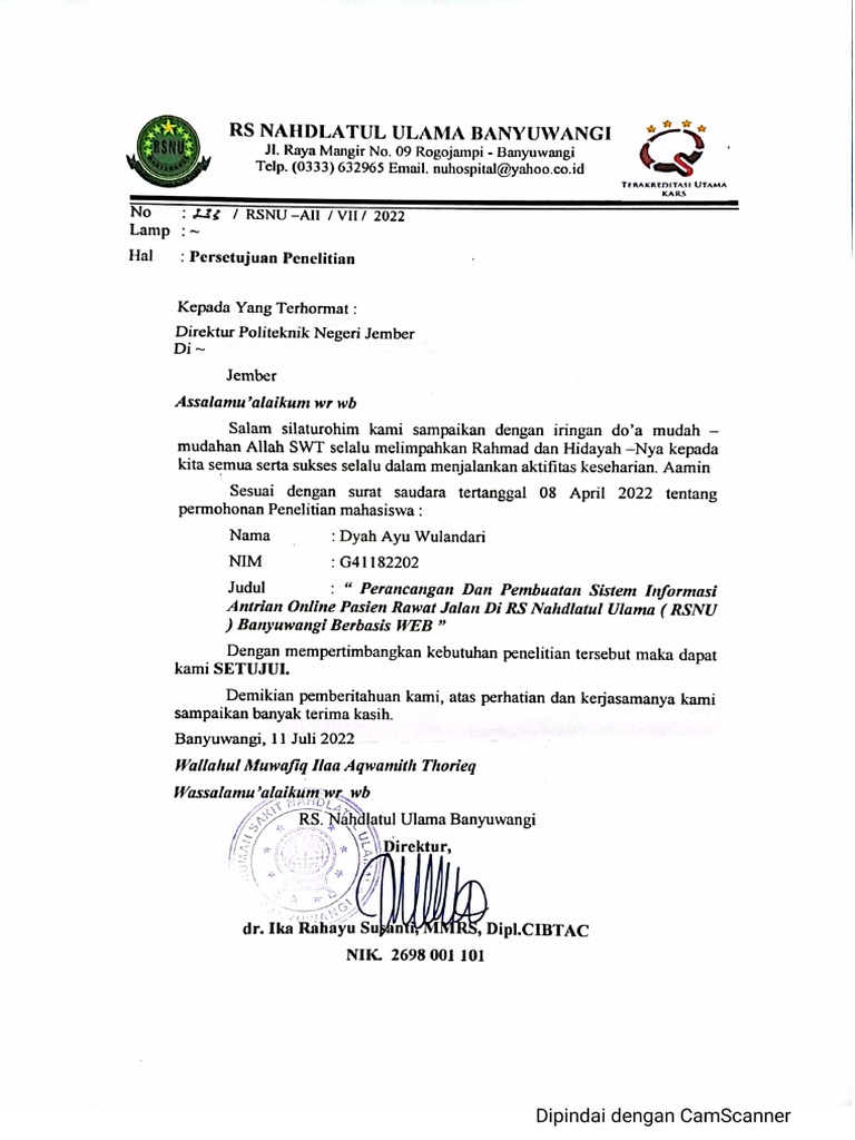 Surat Balasan Penelitian | PDF