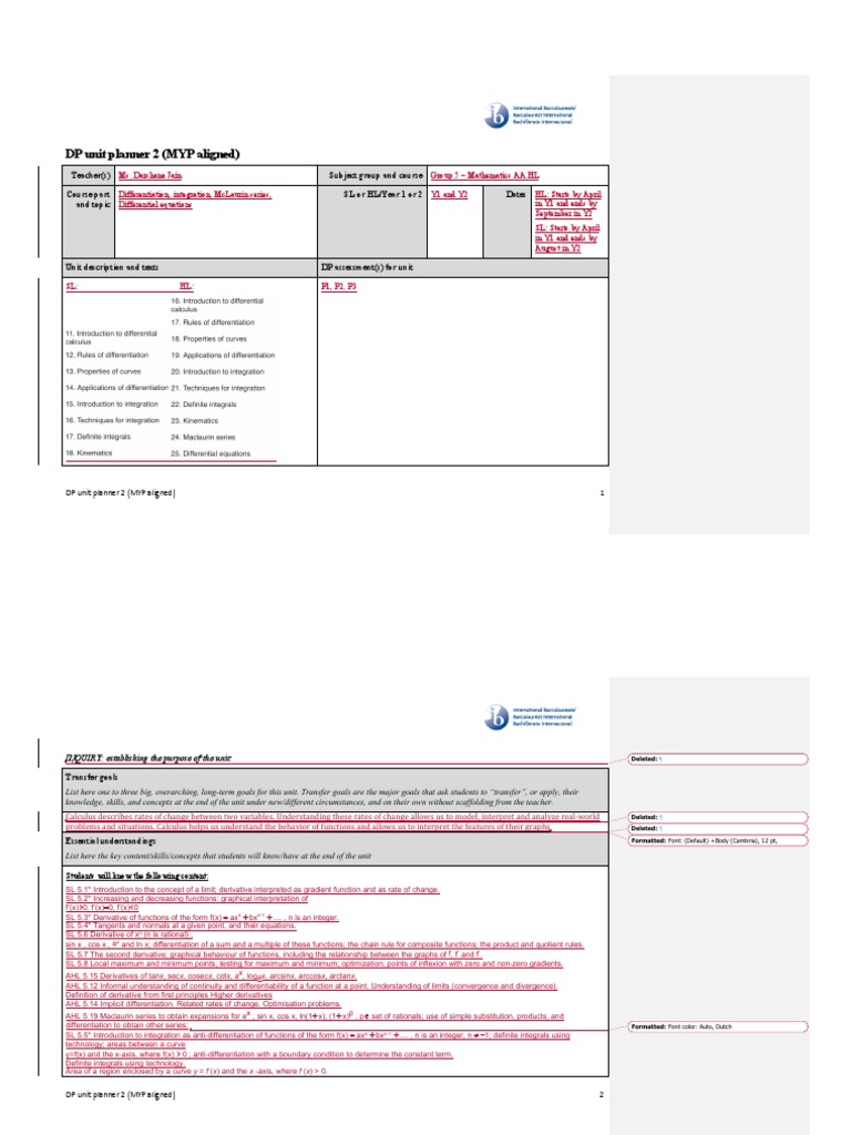 Unit 5 | PDF | Integral | Derivative