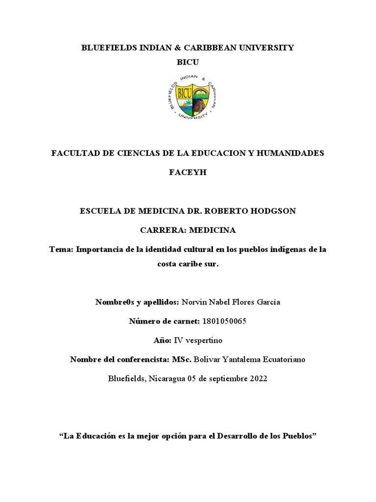 Norvin Nabel Flores García Identidad Cultural | PDF