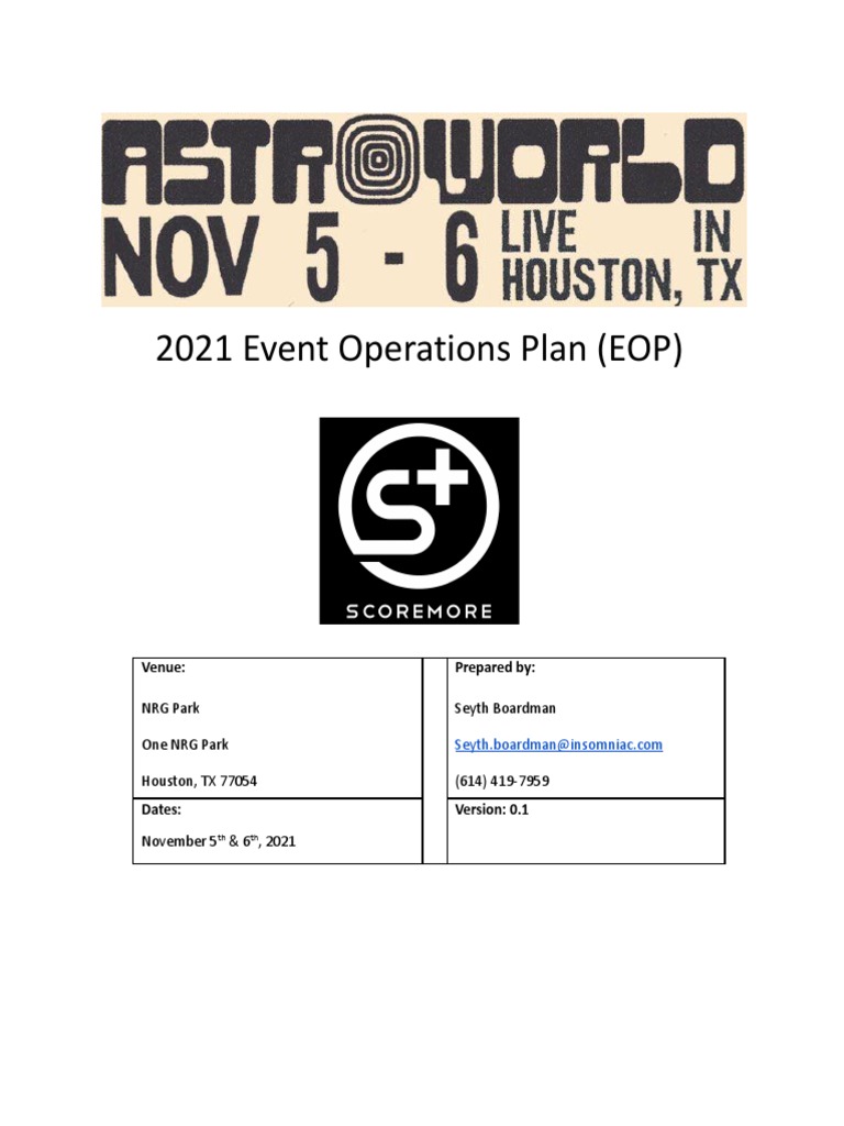 Astroworld 2021 Event Operations Plan | PDF | Incident Command System ...