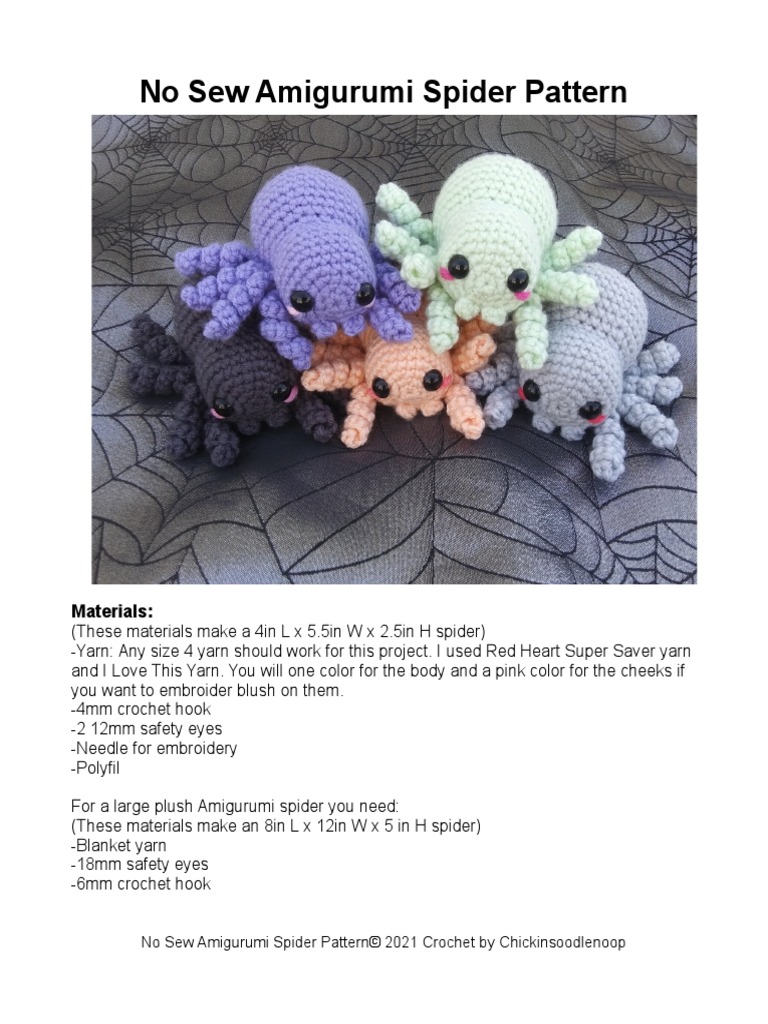 Amigurumi Spider Pattern Ravelry | PDF | Crochet | Amigurumi