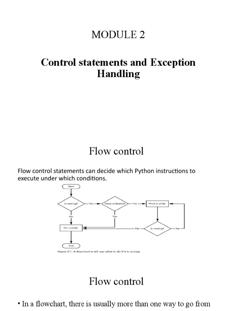 Module 2 Control Statements And Exception Handling Pdf Control Flow Boolean Data Type 9453