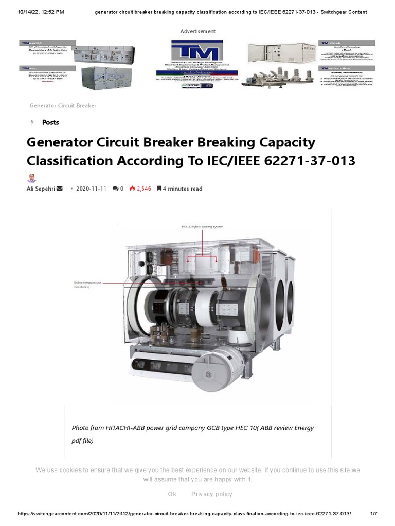 GCB Breaking Capacity Classification According To IEC - IEEE 62271-37 ...