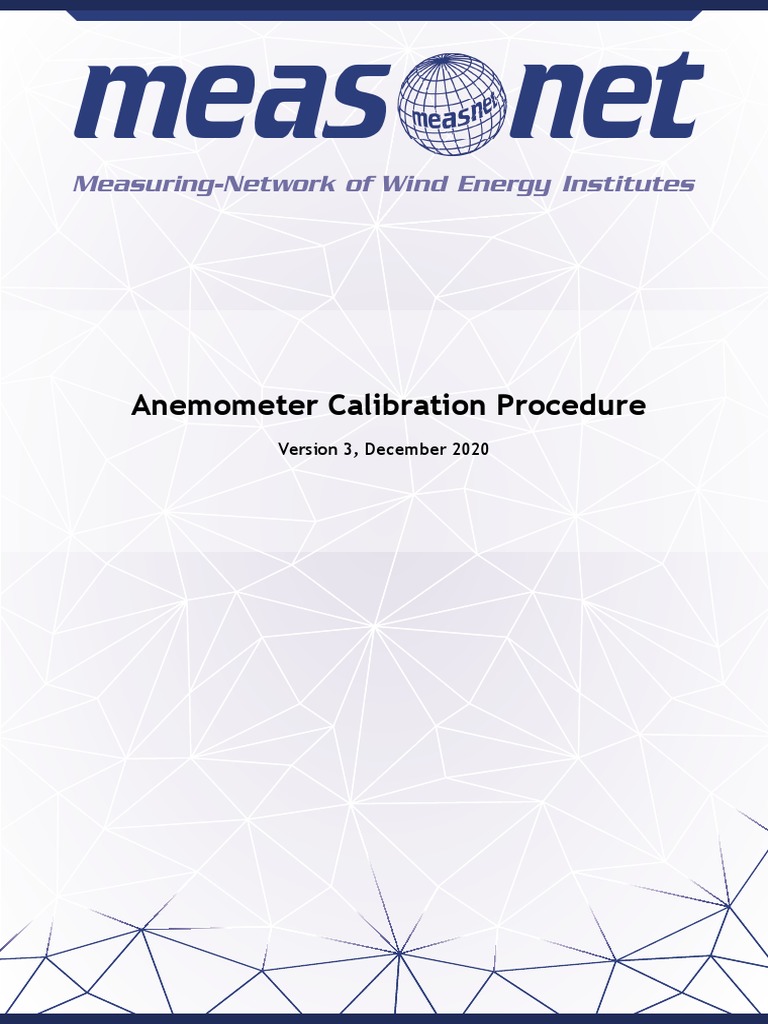 MEASNET Anemometer-Calibration-Procedure Version-3 10122020 | PDF ...