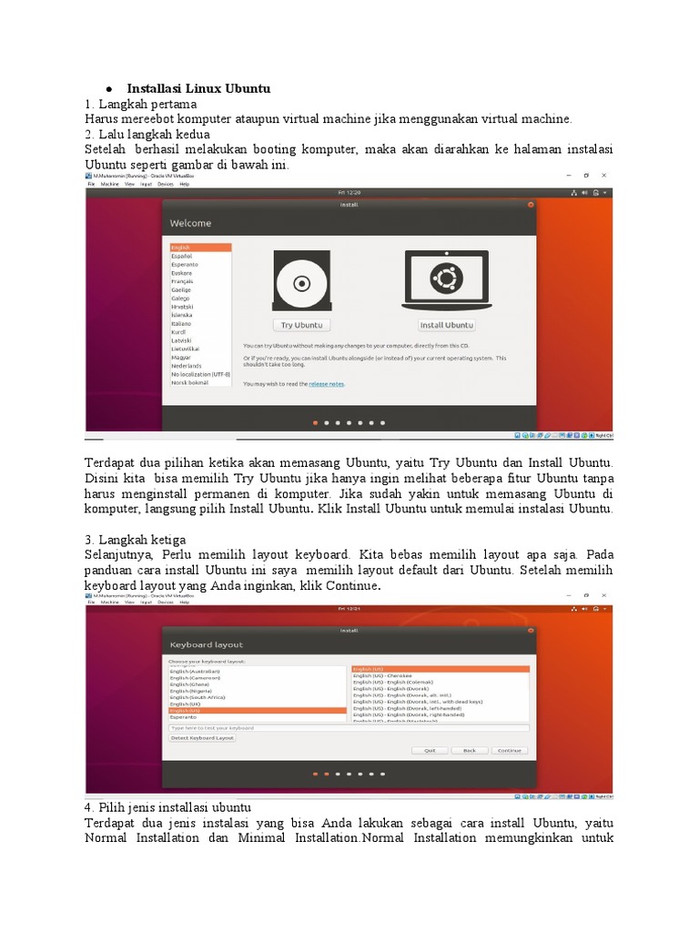 Panduan Instalasi Linux Ubuntu Lengkap | PDF | Bisnis | Komputer