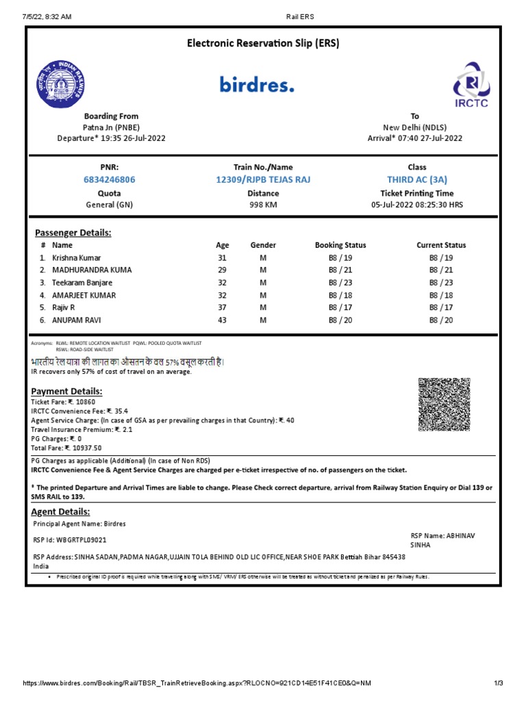 July 26 July Pnbe NDLS (V Mart) 1 | PDF | Rail Transport | Service ...