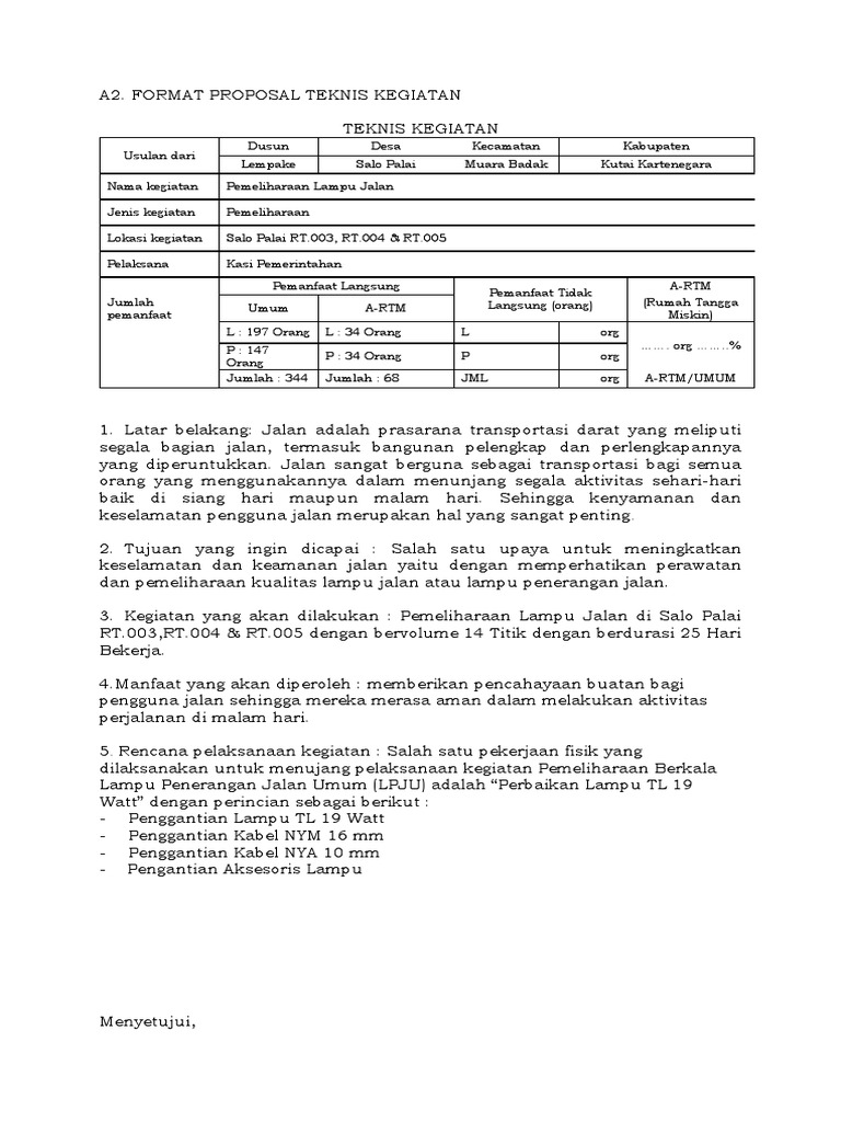 A2. Format Proposal Teknis Kegiatan | PDF