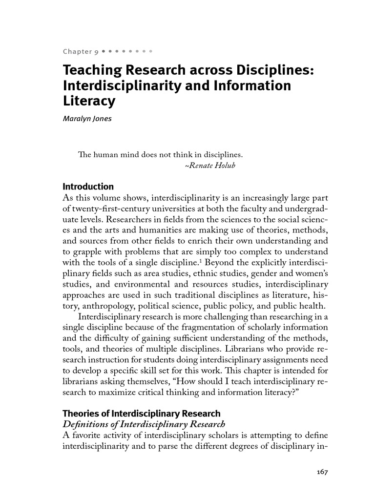 Research Across Discipline | PDF | Interdisciplinarity | Teaching Method