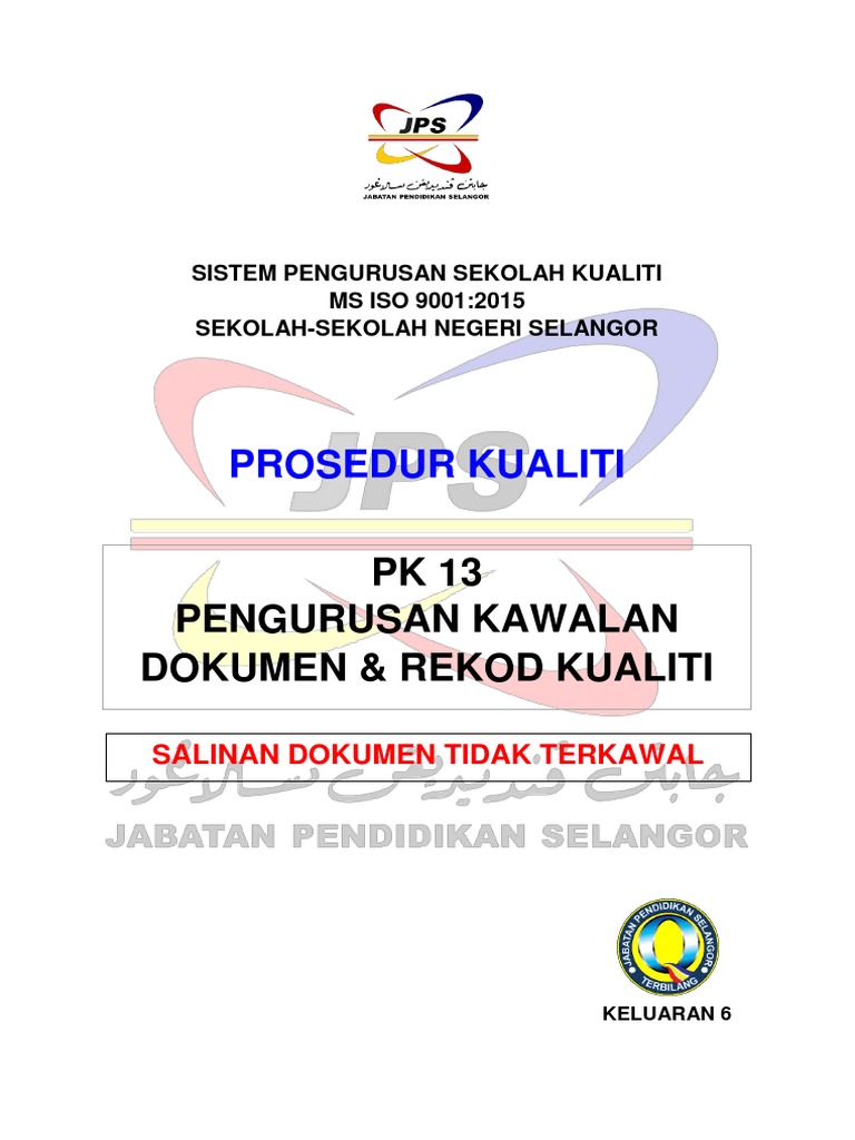 PK13 - Pengurusan Kawalan Dokumen Dan Rekod Kualiti | PDF