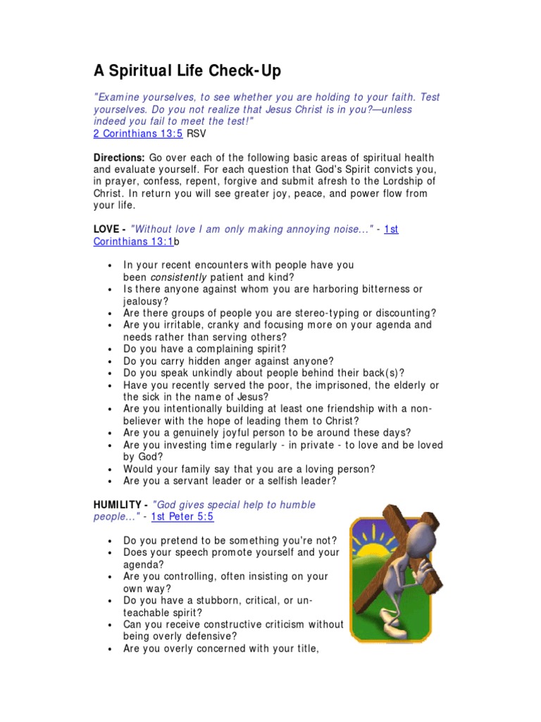 Spiritual Life Check-Up Guide | PDF