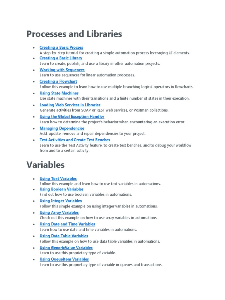 UIPath - Processes and Libraries | PDF | Microsoft Excel | Library (Computing)