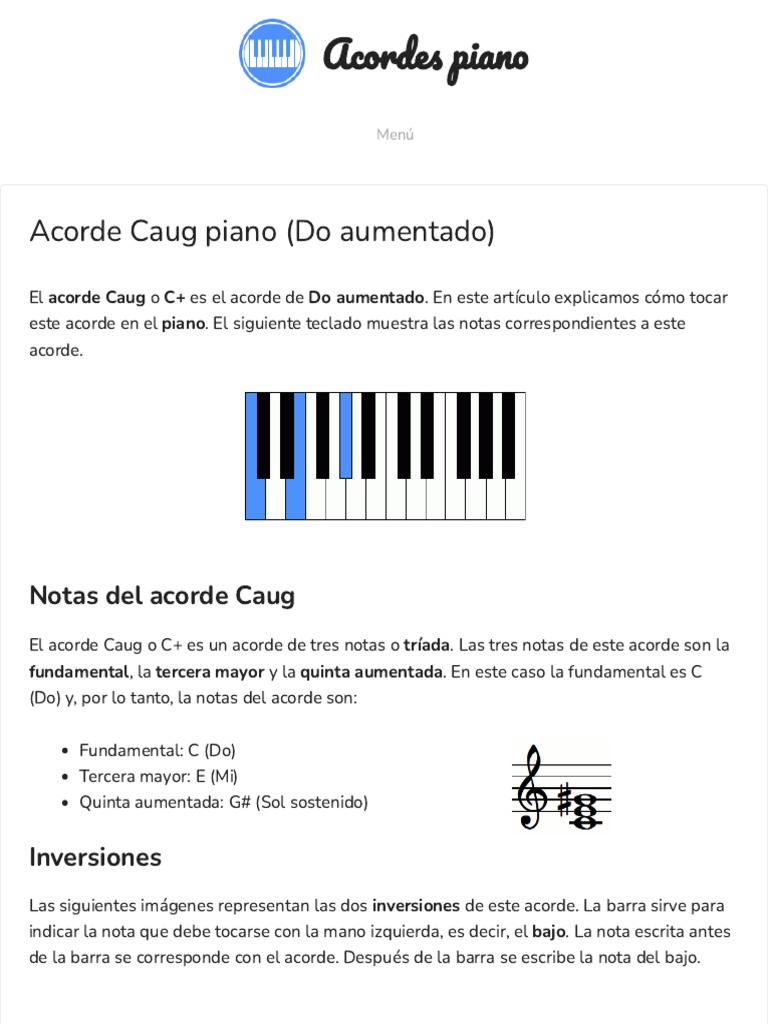 Acorde Caug Piano (Do Aumentado) | PDF