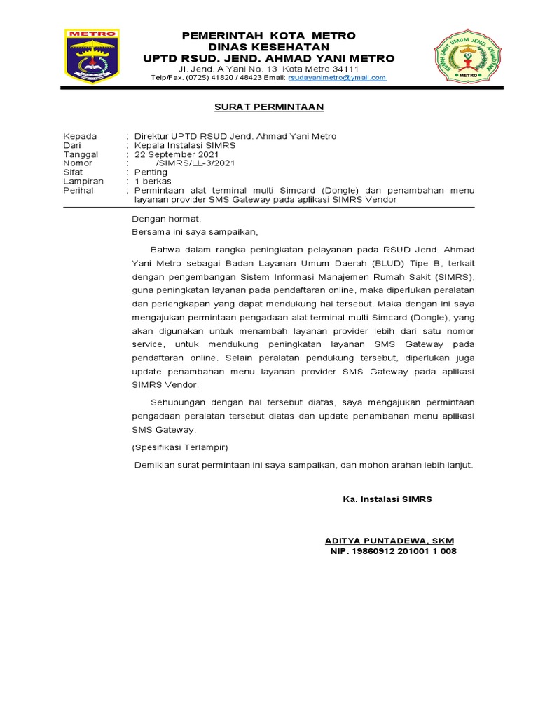Surat Permintaan Barang | PDF