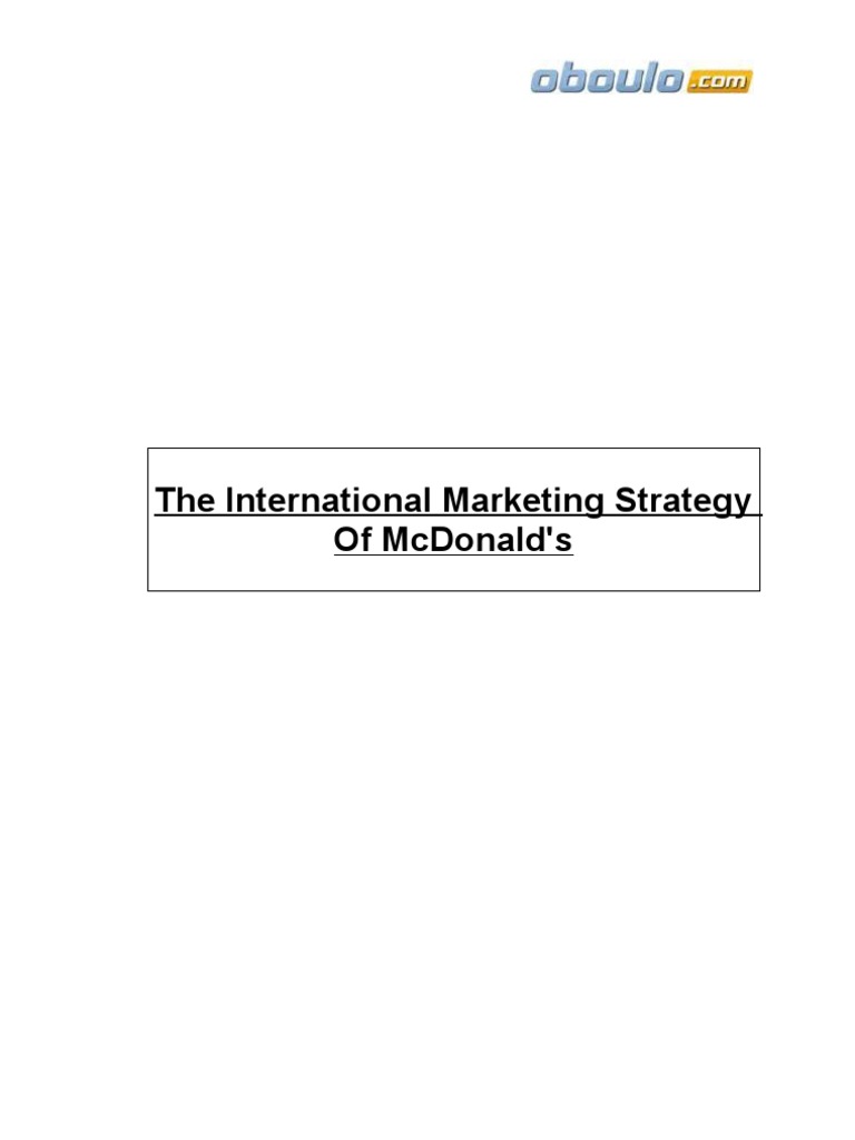 Strat Mcdo 3 | PDF | Mc Donald's | Fast Food Restaurants