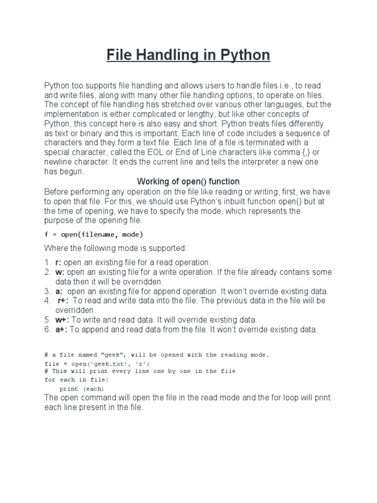 File Handling In Python Pdf Computer File Text File 2899