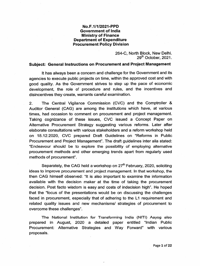 General Instructions On Procurement and Project Management | PDF | Procurement | Project Management