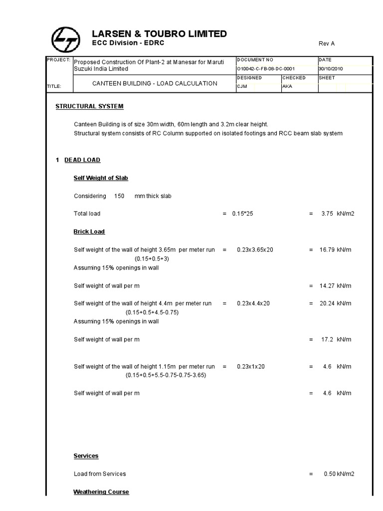 Load Calculation | PDF | Architectural Design | Architecture