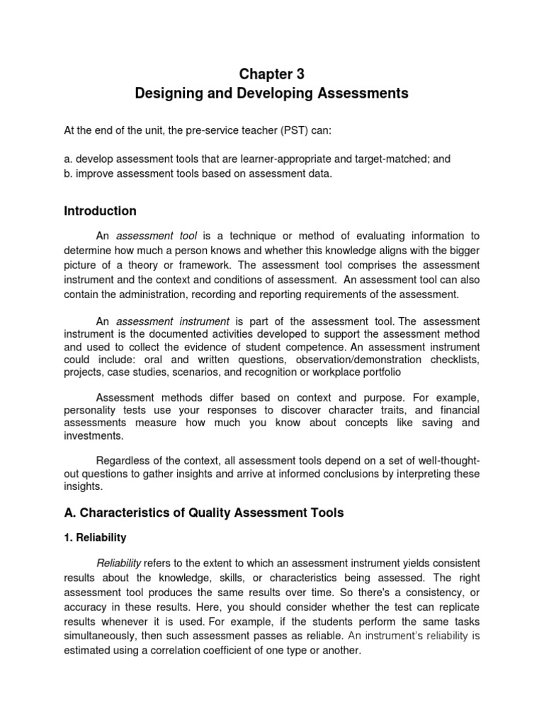 Chapter 3 Designing and Developing Assessments | PDF | Educational ... Chapter 3 Designing and Developing Assessments | PDF | Educational ...