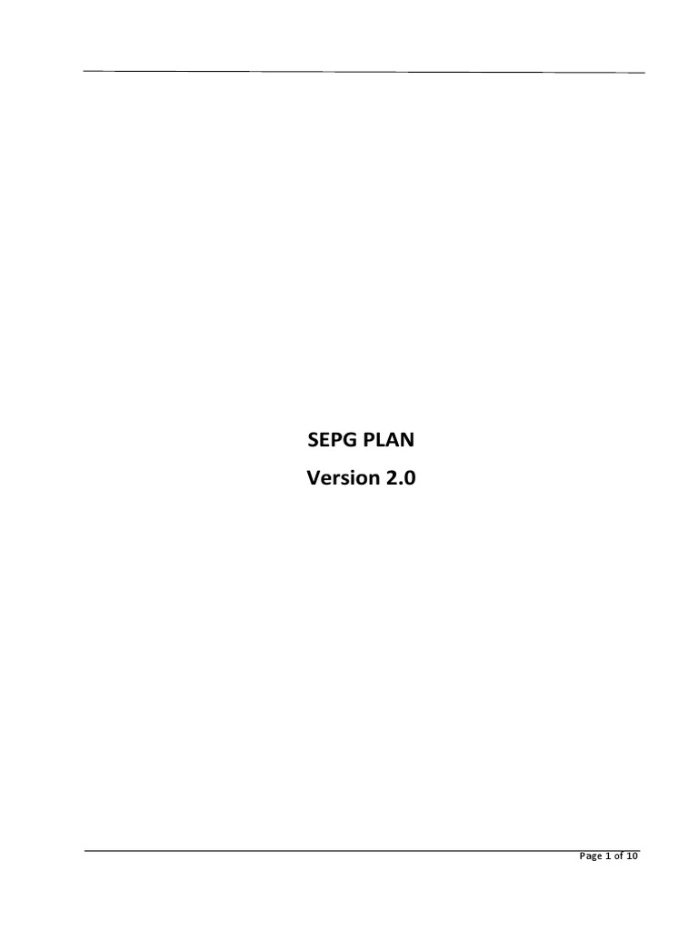 SEPG Plan - 2.0 | PDF | Quality Management System | Quality Management