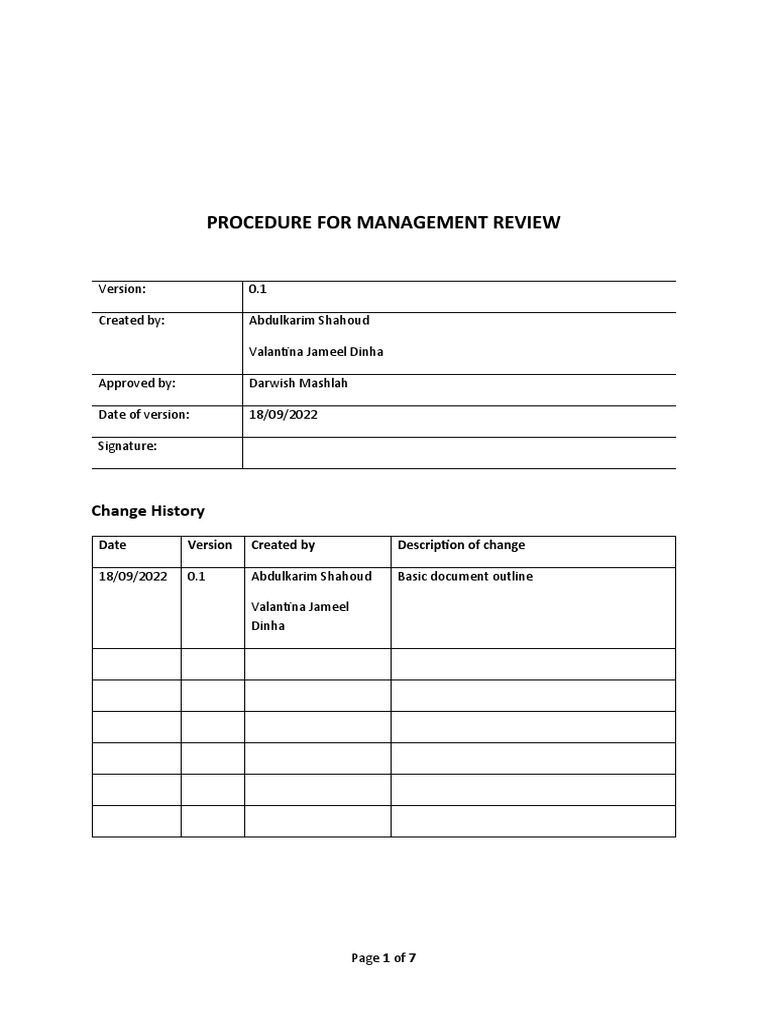ISO 27001 Management Review Procedure | PDF | Information Security ...
