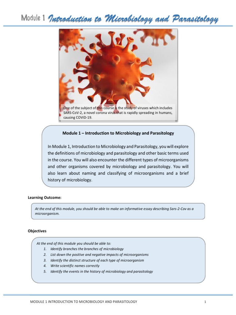 Module 1 - Introduction to Microbiology (1) | PDF | Microbiology ...