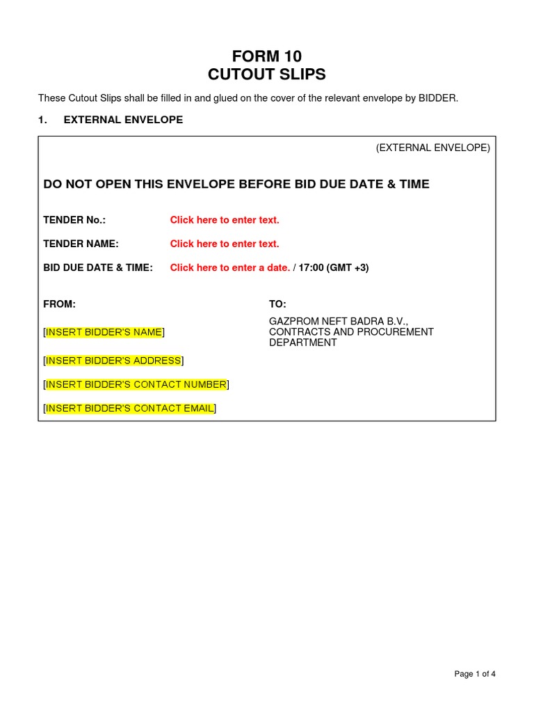 1414 - 10 - Form 10 - Cutout Slips | PDF | Auction Theory | Auction