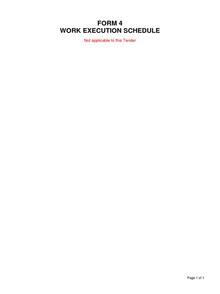 1414 - 04 - Form 4 - Work Execution Schedule | PDF