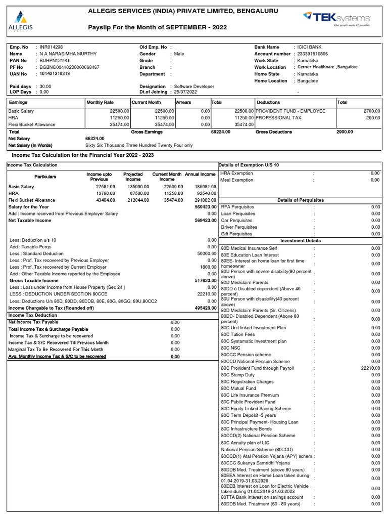 Inr014298 53291001 | PDF | Employee Benefits | Taxes
