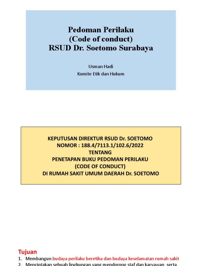 Hari Ke 2 Code of Conduct Ka - Komite Etik - Hukum Prof - DR - .Usman Hadidr - SPPD K FINASIM | PDF