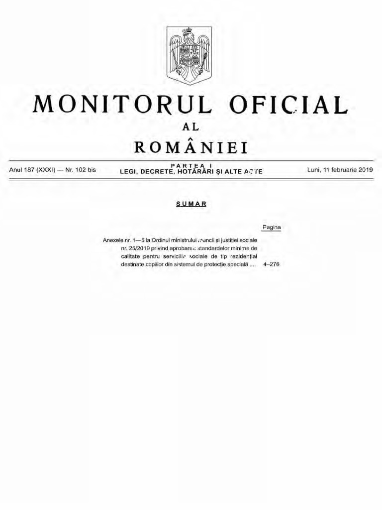 Standarde Centre Rezidențiale Copii p1 | PDF