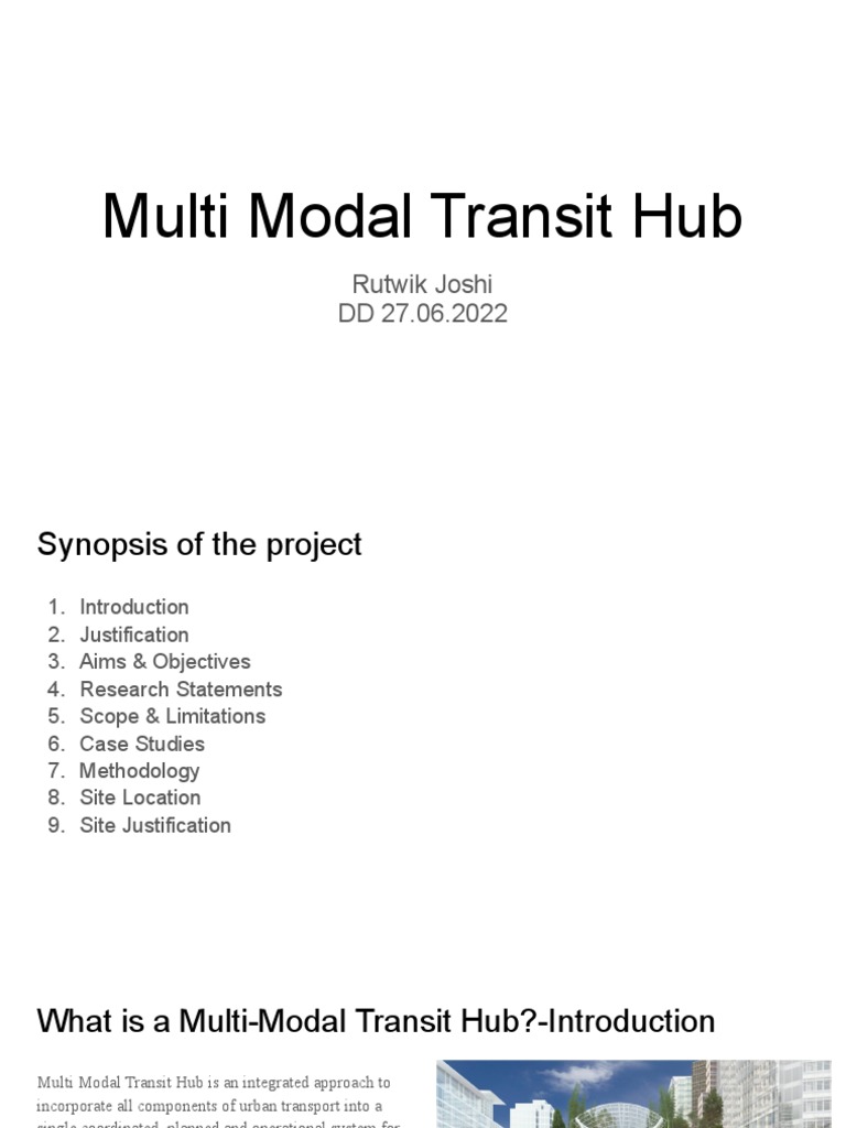 Multi Modal Transit Hub 01.07.2022 | PDF | Transport | Public Transport