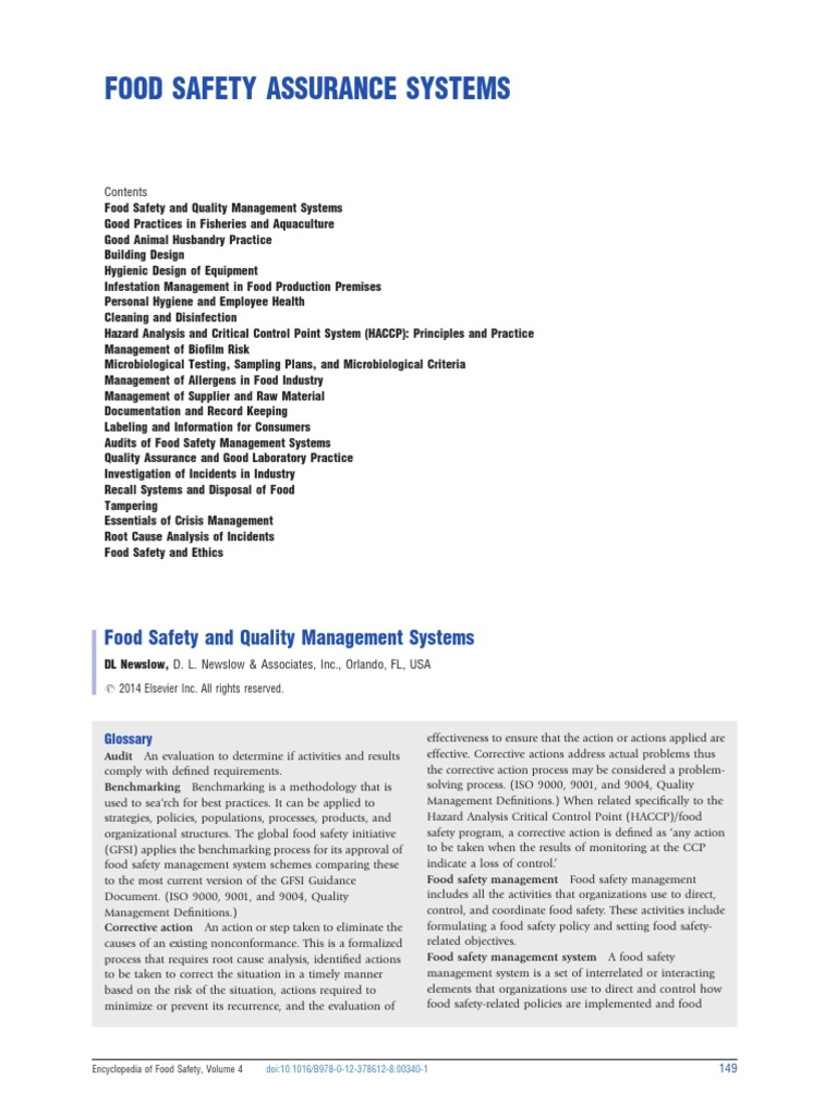 Food Safety Assurance Systems | PDF | Iso 9000 | Hazard Analysis And ...