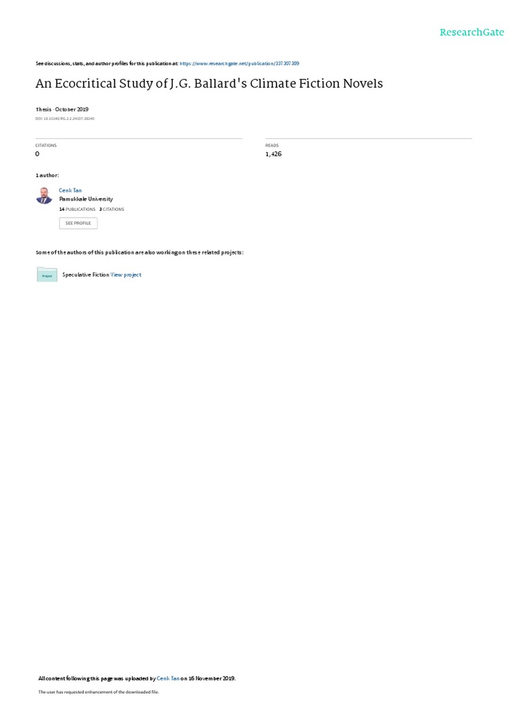 Ecocritical Analysis of J.G. Ballard's Novels | PDF | Green Knight ...