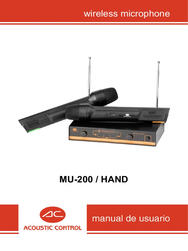 MU-200 HAND - Manual de Usuario | PDF | Micrófono | Ingenieria Eléctrica