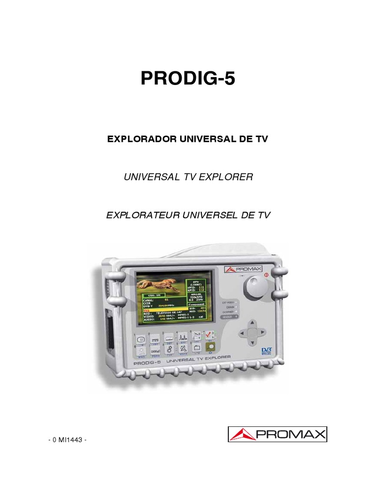 Manual Promax Prodig 5 | PDF | Televisión | Ingeniería en telecomunicaciones