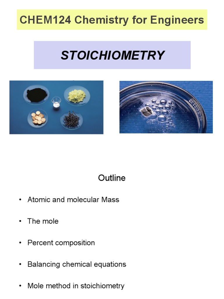 Chem124 Chemical Stoichiometry | PDF | Stoichiometry | Mole (Unit)