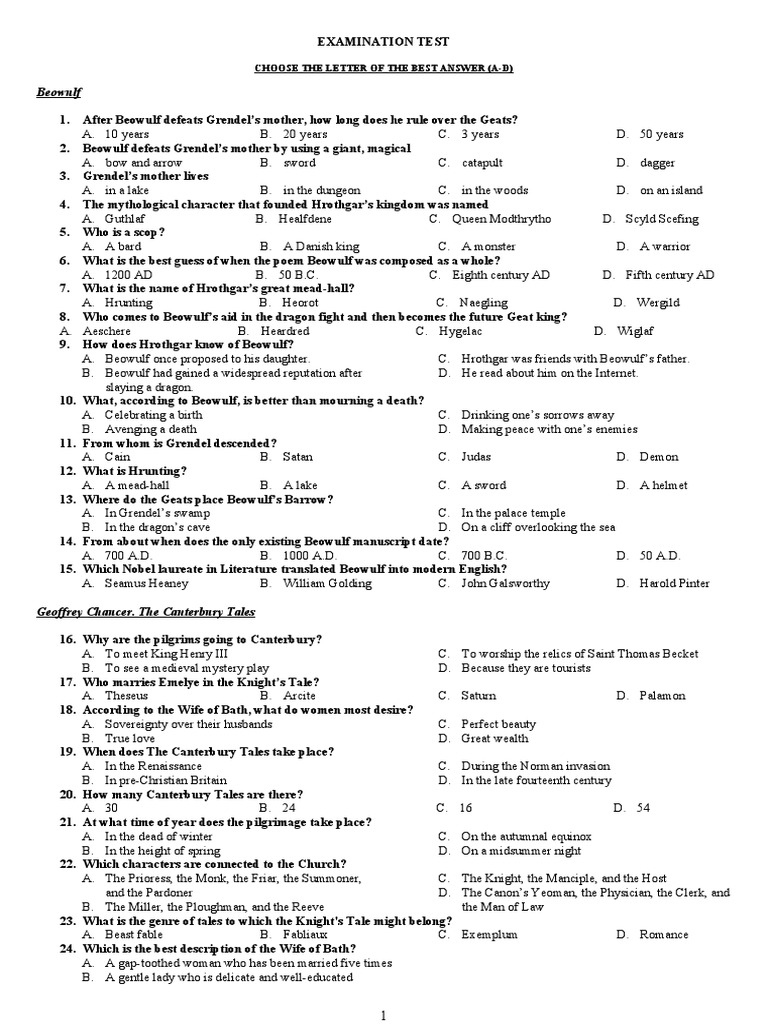 Examination Test 2020 | PDF | Characters In Romeo And Juliet ...